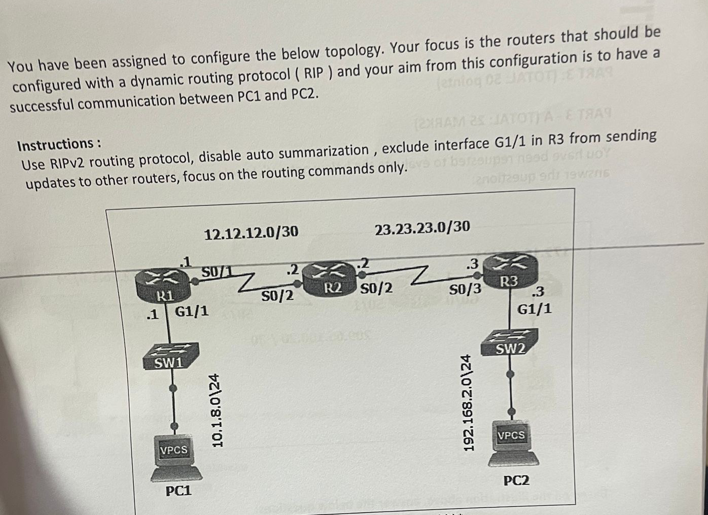 Solved You have been assigned to configure the below | Chegg.com