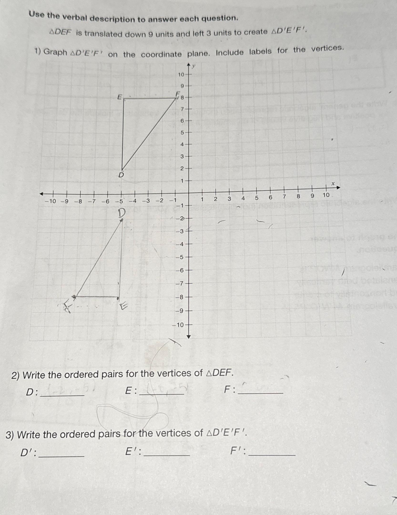 Solved Organize the ordered pairs by completing the table. | Chegg.com