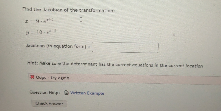 Solved Find the Jacobian of the | Chegg.com