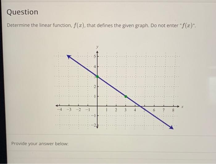 Solved Determine the linear function, f(x), that defines the | Chegg.com