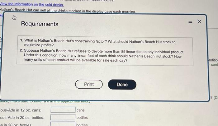 Solved Each morning, Nathan Steinef stocks the drink case at | Chegg.com