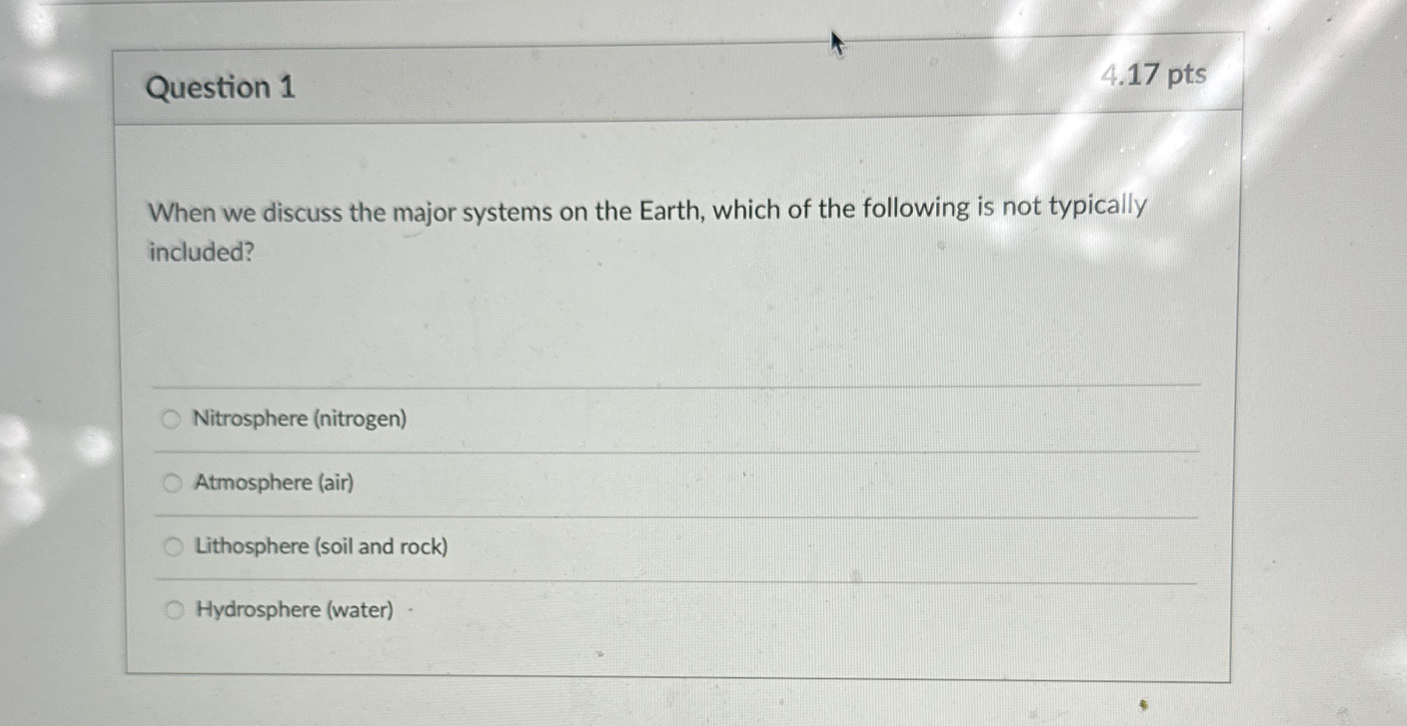 Solved Question 14.17 ﻿ptsWhen we discuss the major systems | Chegg.com