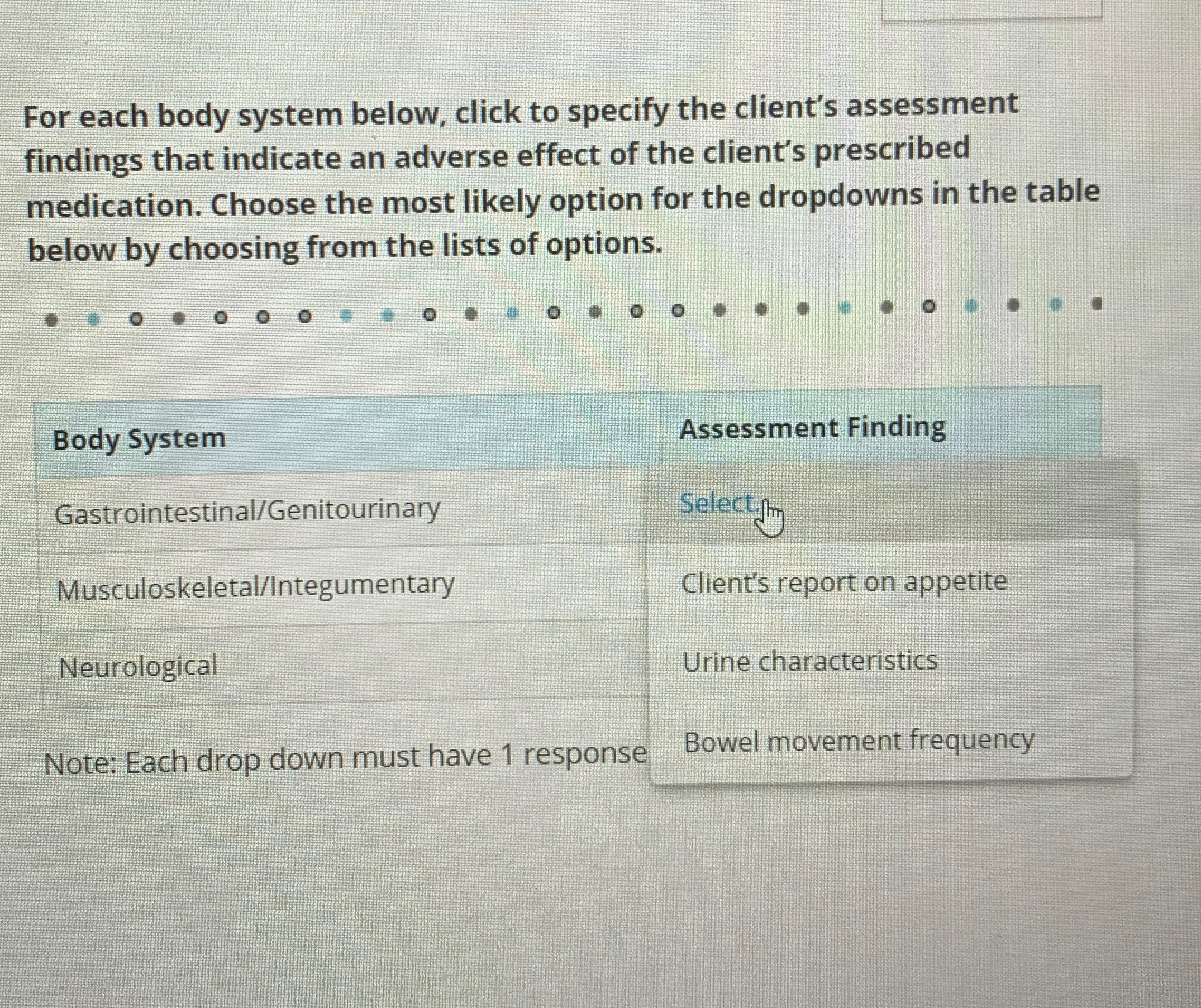 Solved For each body system below, click to specify the | Chegg.com