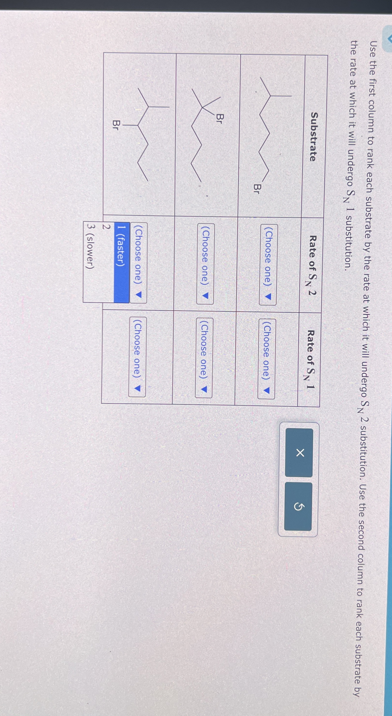 Solved Use the first column to rank each substrate by the | Chegg.com
