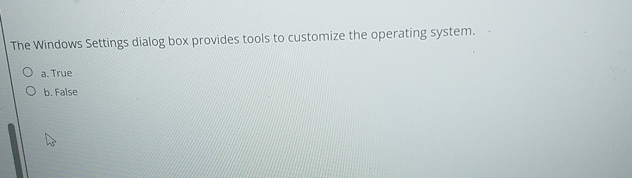 Solved The Windows Settings dialog box provides tools to | Chegg.com