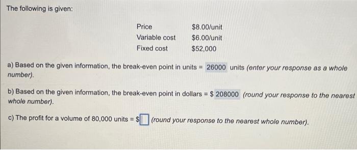 Solved The following is given: a) Based on the given | Chegg.com