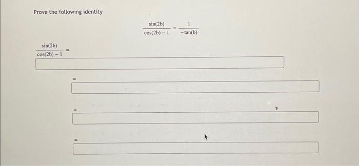 Solved Prove the following identity | Chegg.com