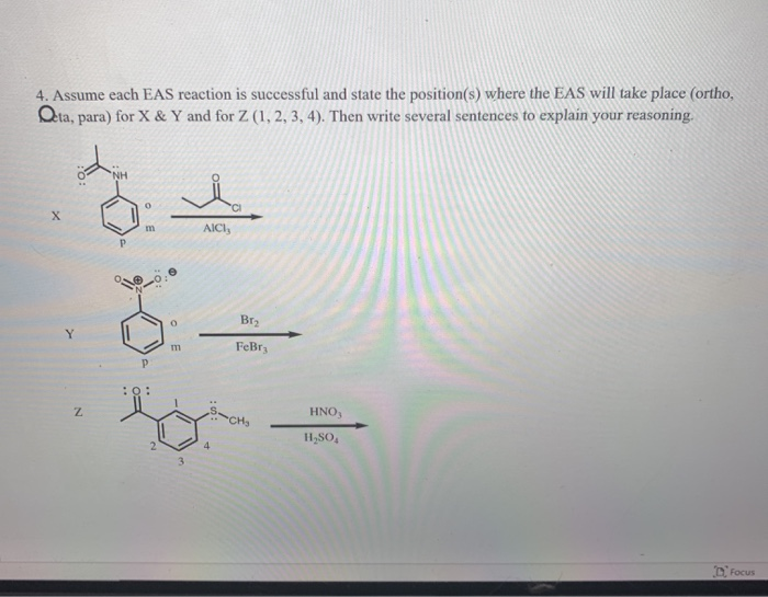 Solved 4. Assume each EAS reaction is successful and state | Chegg.com