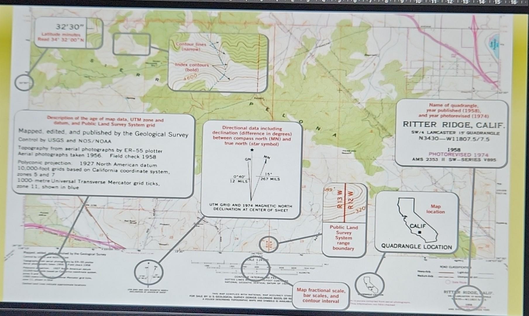 Solved Refer to the Ritter Ridge, California, 7.5-minute | Chegg.com