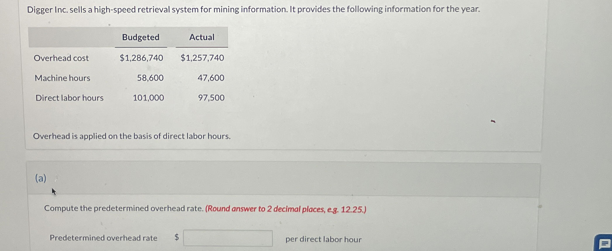 Solved Digger Inc. sells a high-speed retrieval system for | Chegg.com