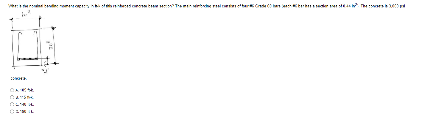 Solved What is the nominal bending moment capacity in ft-k | Chegg.com
