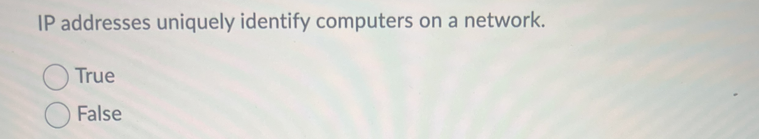 Solved IP addresses uniquely identify computers on a | Chegg.com