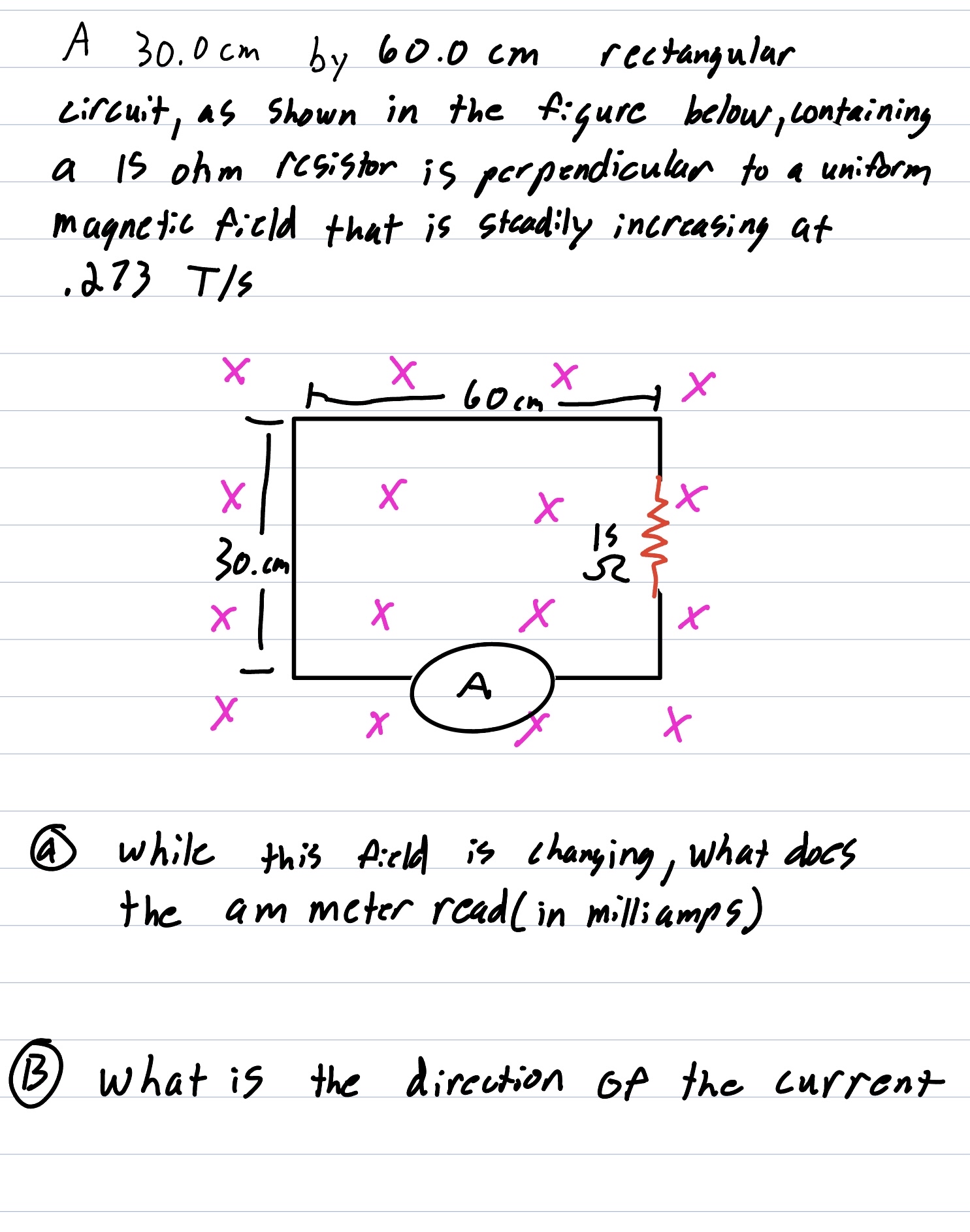 Solved A 30.0cm ﻿by 60.0cm ﻿rectangular circuit, as shown in | Chegg.com