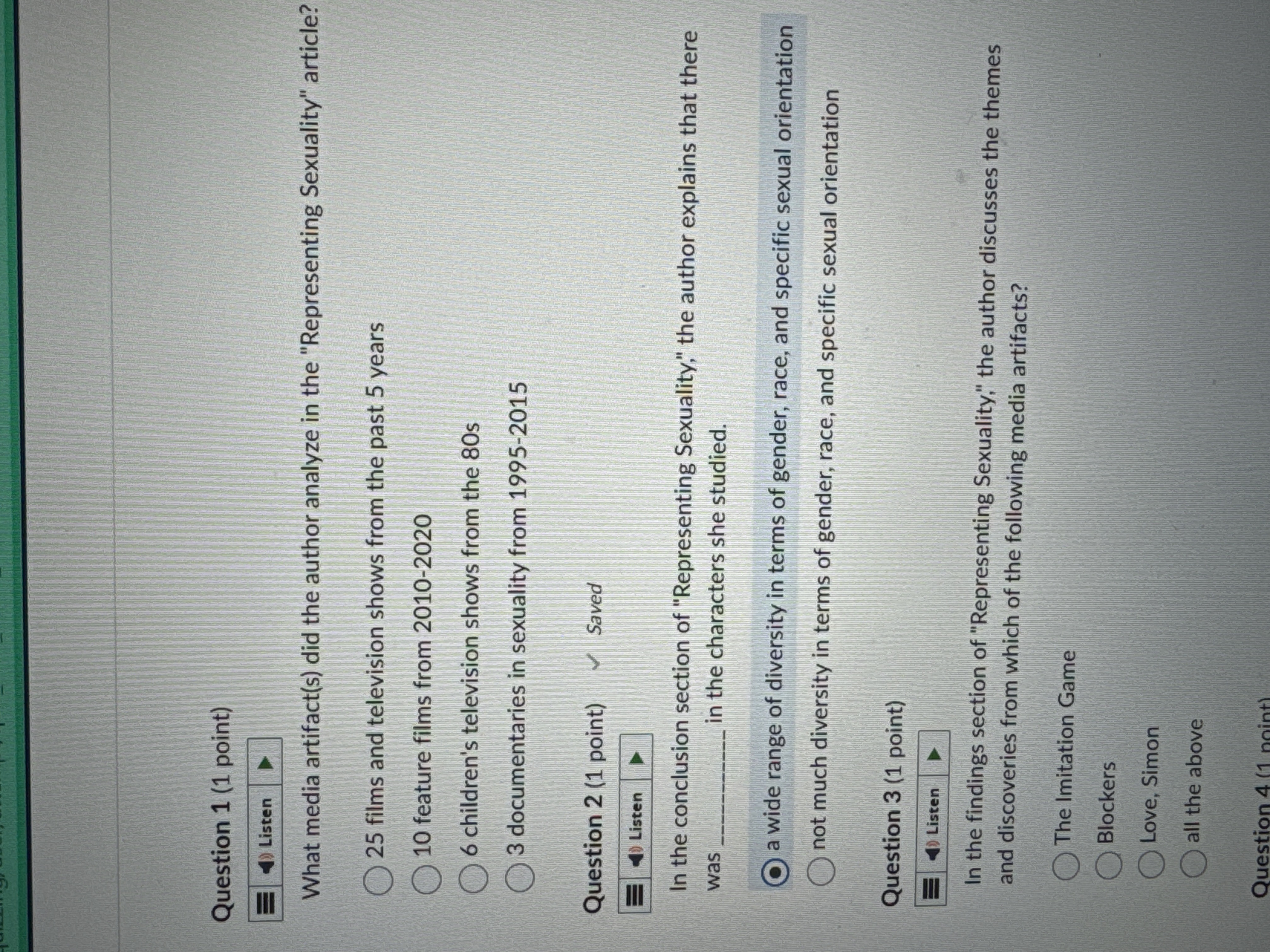 Solved Question 1 (1 ﻿point)What media artifact(s) ﻿did the | Chegg.com