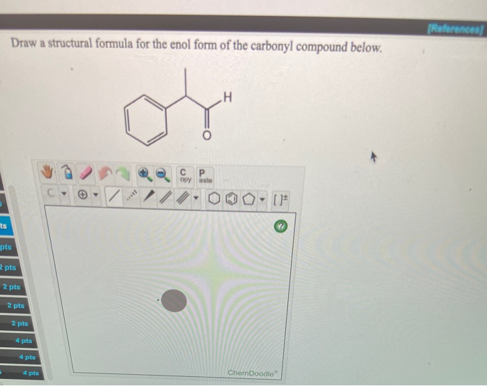 Solved (References Draw a structural formula for the enol | Chegg.com