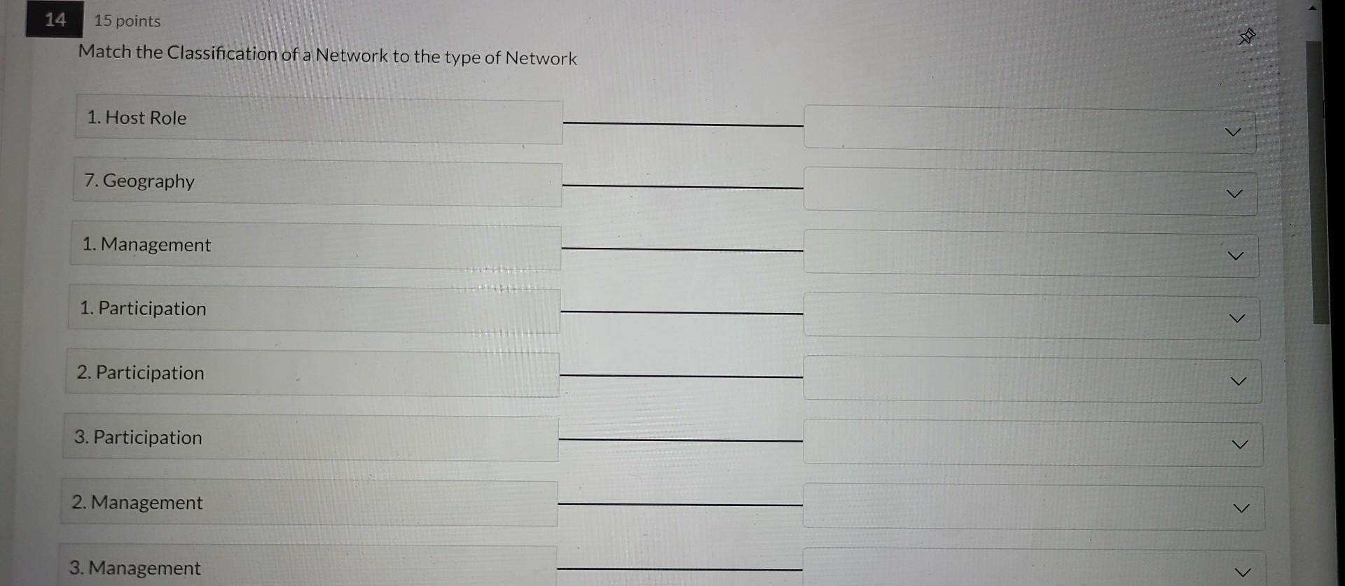 Solved 1415 points Match the Classification of a Network to | Chegg.com
