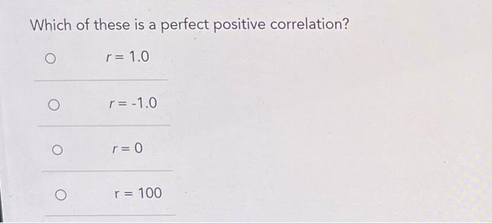 Solved Which of these is a perfect positive correlation? | Chegg.com