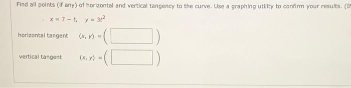Solved Find all points (if any) of horizontal and vertical | Chegg.com
