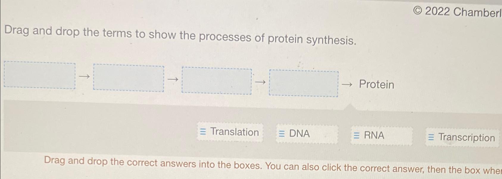 Solved (c) 2022 ﻿ChamberlDrag and drop the terms to show the | Chegg.com