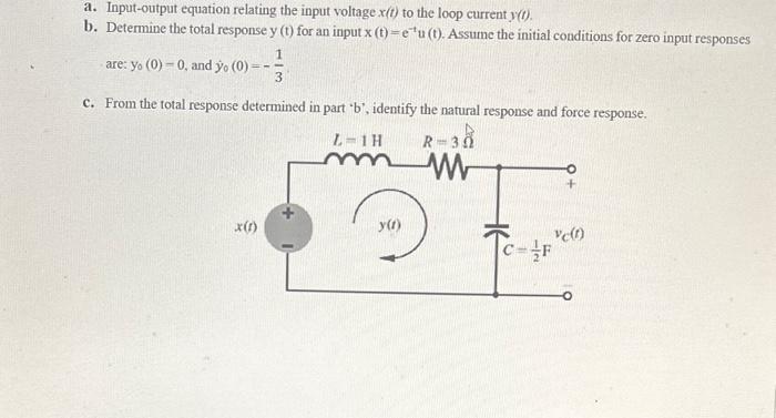Solved a. Input-output equation relating the input voltage | Chegg.com