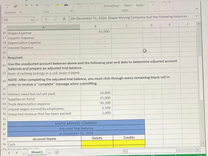 Solved Problems Saved 1 Clipboard Formatting Table Styles | Chegg.com