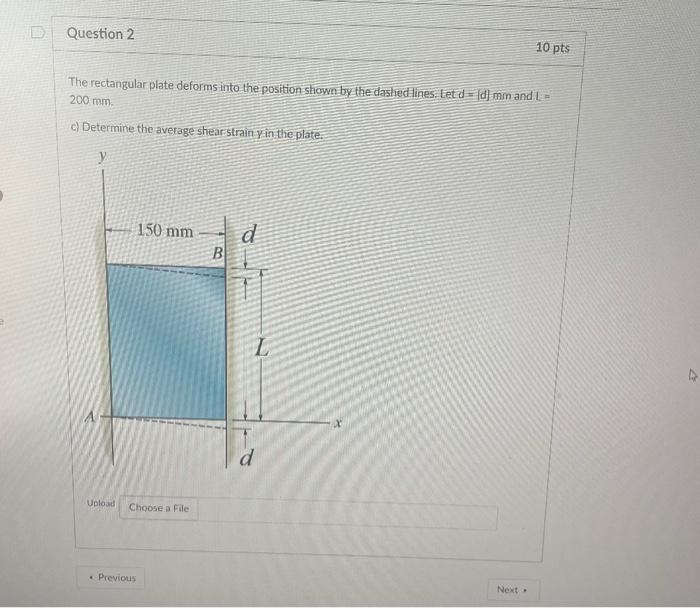 Solved The rectangular plate deforms into the position shown | Chegg.com