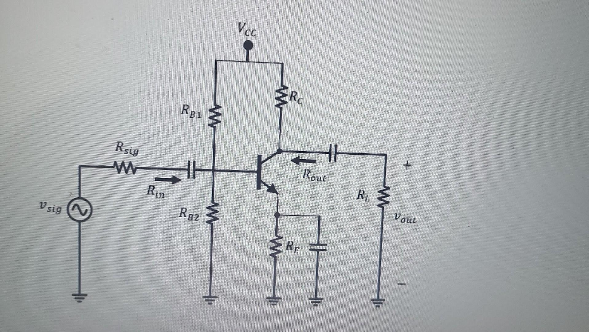 Solved The common-emitter discrete amplifier shown has the | Chegg.com