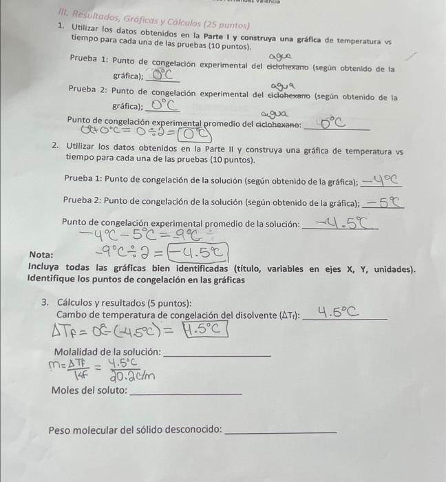 3. Calculations and results (5 points): * Solvent | Chegg.com