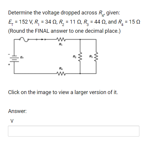 Solved Determine the voltage dropped across R4, | Chegg.com