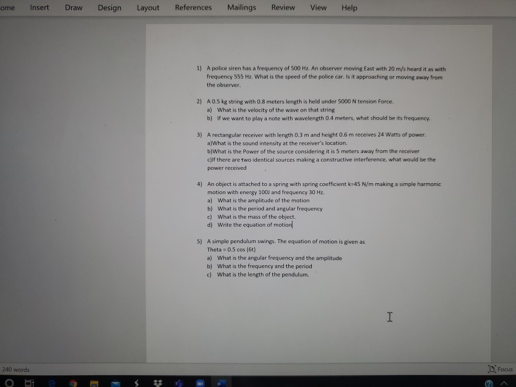 Solved ome Insert Draw Design Layout References Mailings | Chegg.com