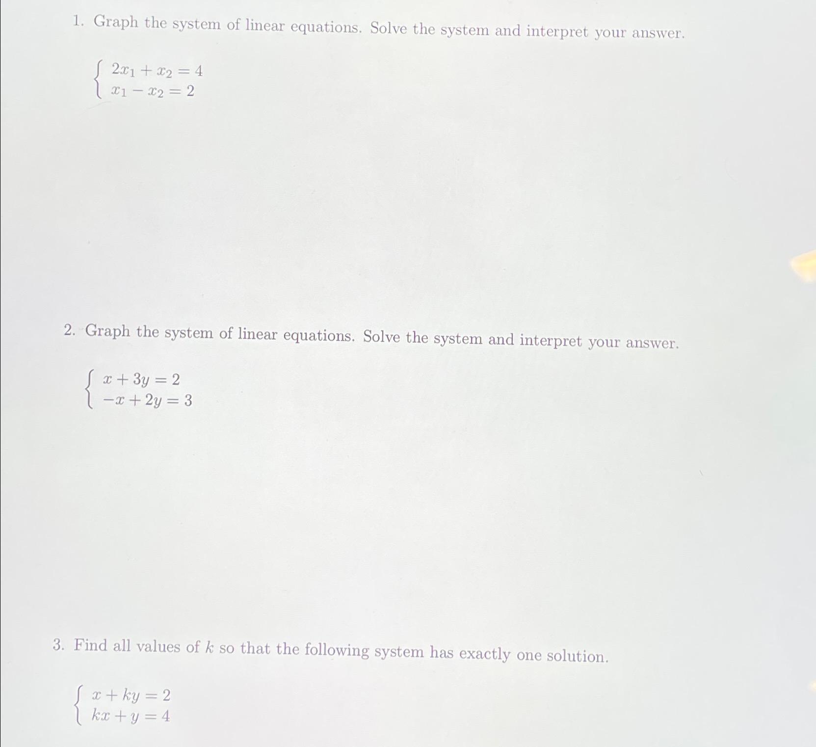 Solved please solve all Questions 1,2,3 ﻿and show the | Chegg.com