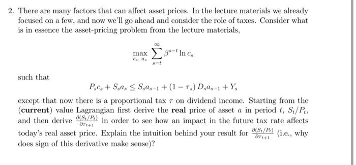2. There are many factors that can affect asset | Chegg.com