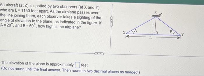 Solved 13. An aircraft (at Z) is spotted by two observers | Chegg.com