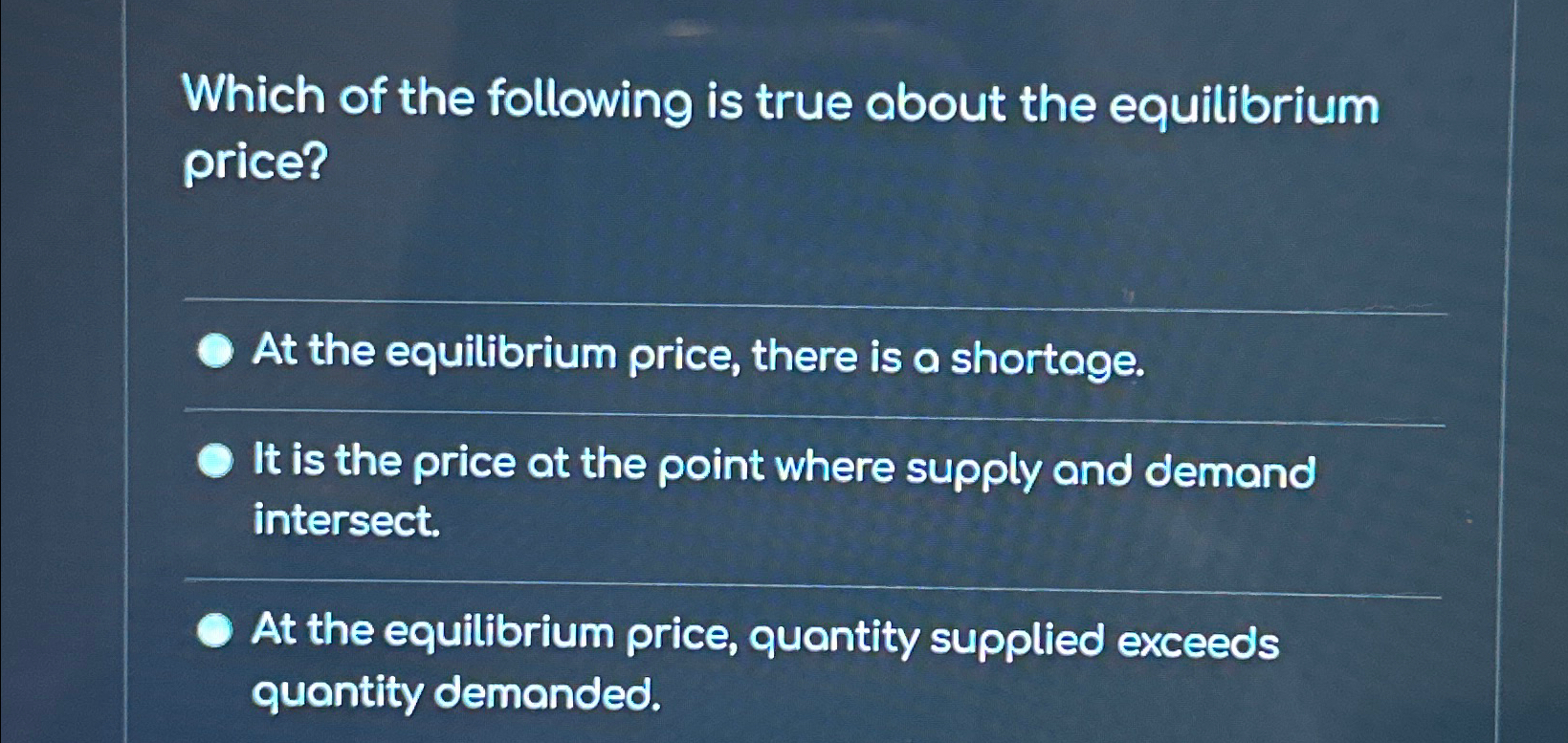 Solved Which of the following is true about the equilibrium | Chegg.com