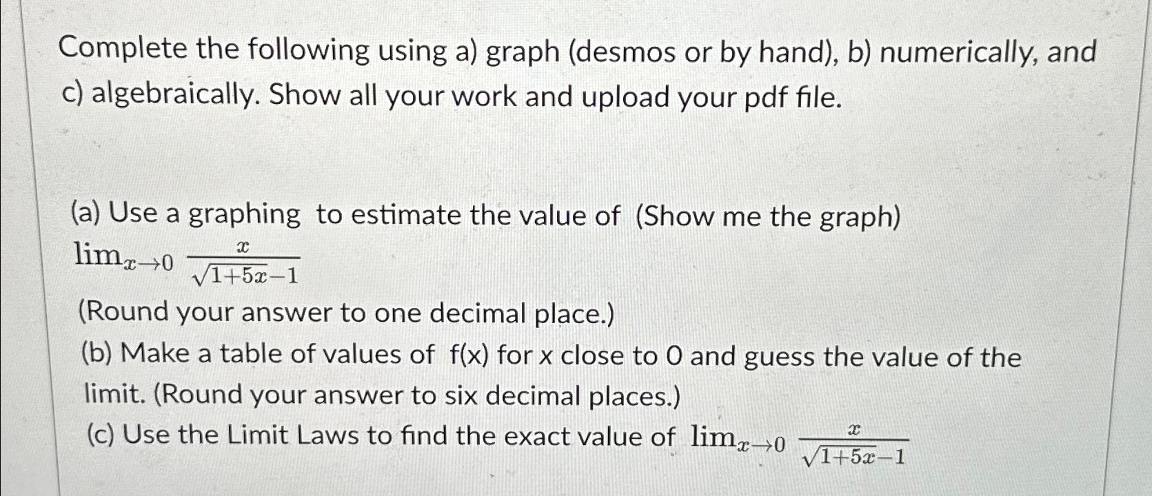 Solved Complete the following using a) ﻿graph (desmos or by | Chegg.com