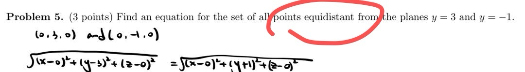 Solved Problem 5. (3 ﻿points) ﻿Find an equation for the set | Chegg.com