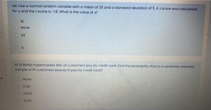 Solved Let xbe a normal random variable with a mean of 25 | Chegg.com