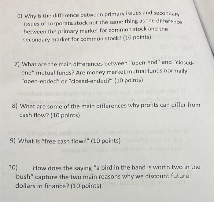Solved 6) Why is the difference between primary issues and | Chegg.com