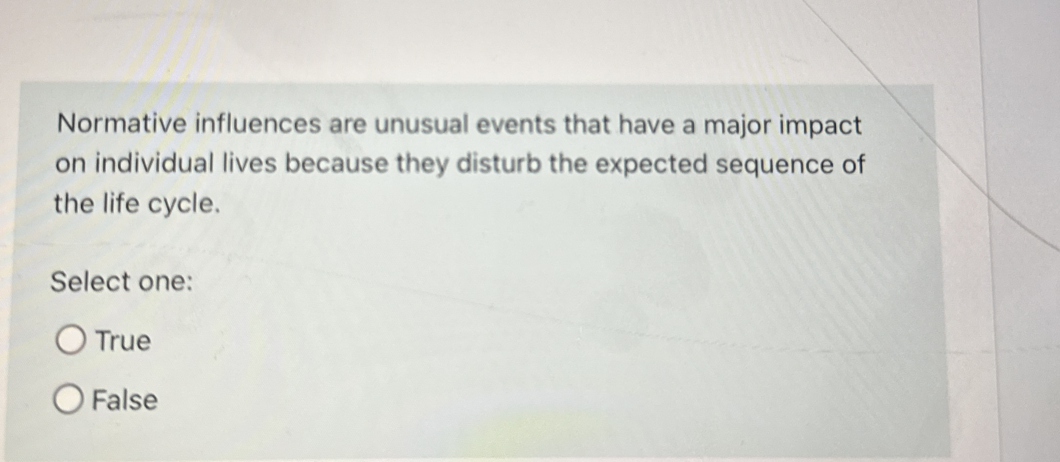 Solved Normative influences are unusual events that have a | Chegg.com