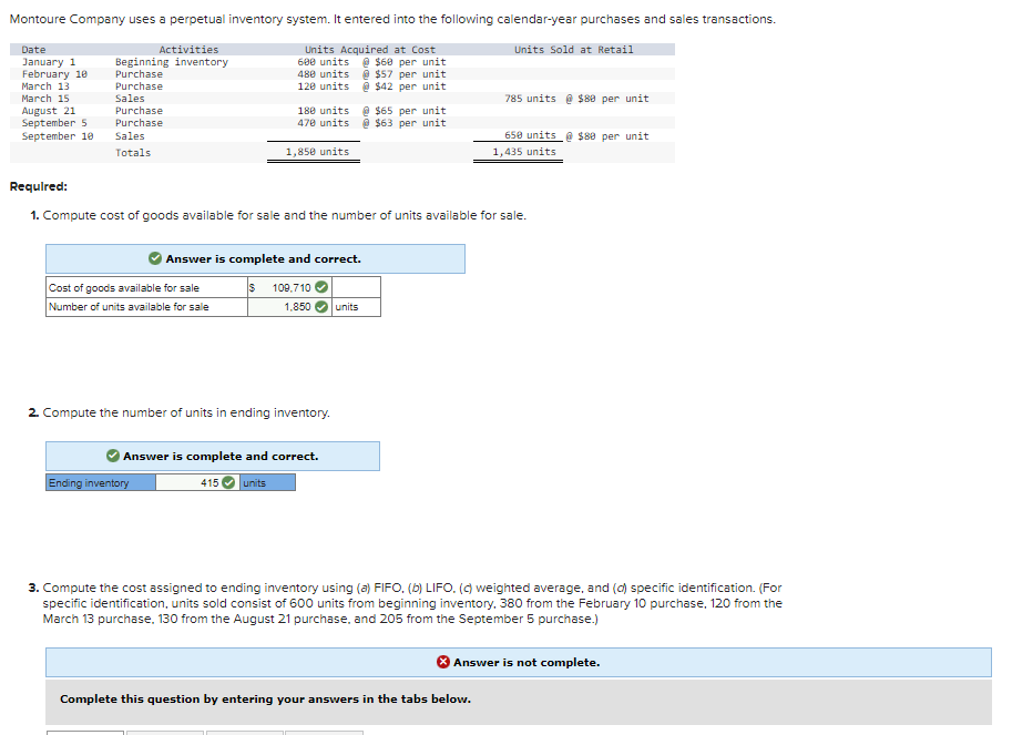 Solved FILL OUT THE TABLES BELOW USING THE INFORMATION | Chegg.com