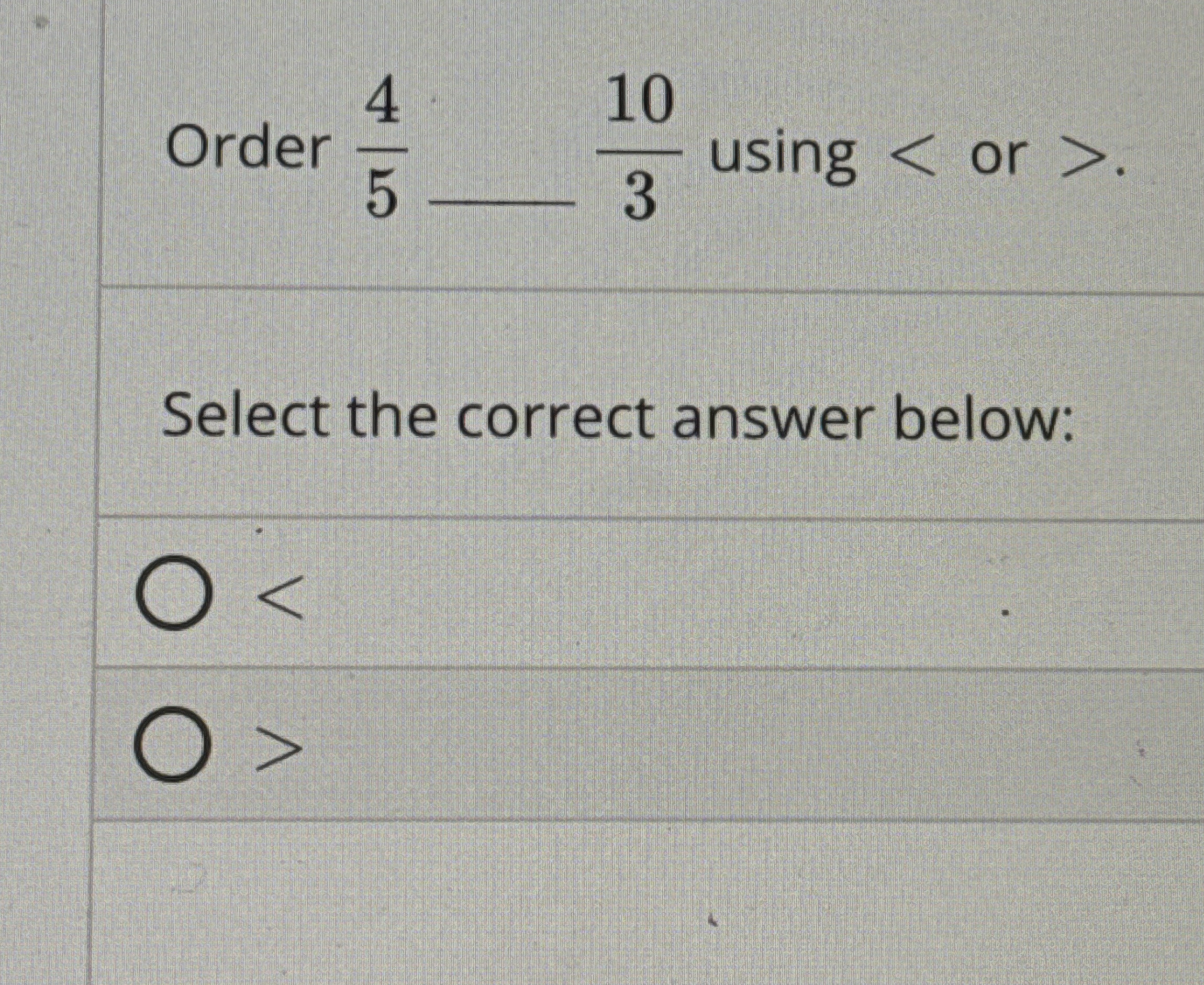 Solved Order 45,103 ﻿using .Select the correct answer | Chegg.com