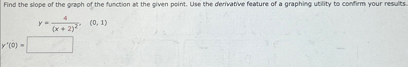 Solved Find the slope of the graph of the function at the | Chegg.com