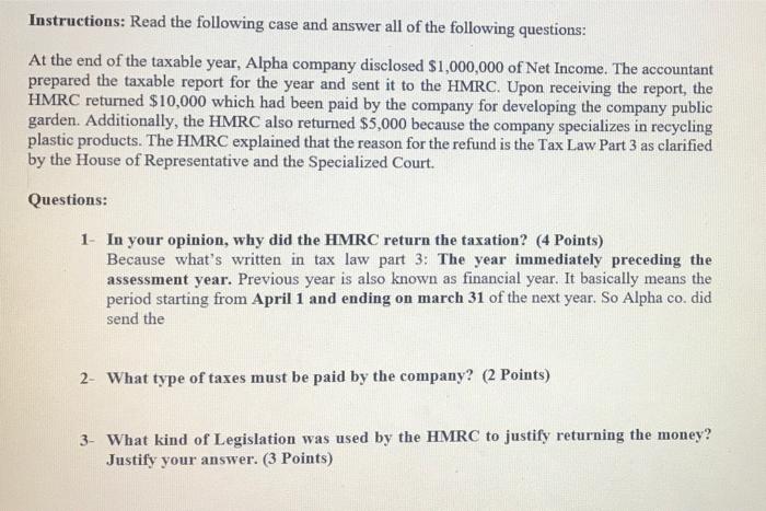 Solved Instructions: Read the following case and answer all | Chegg.com