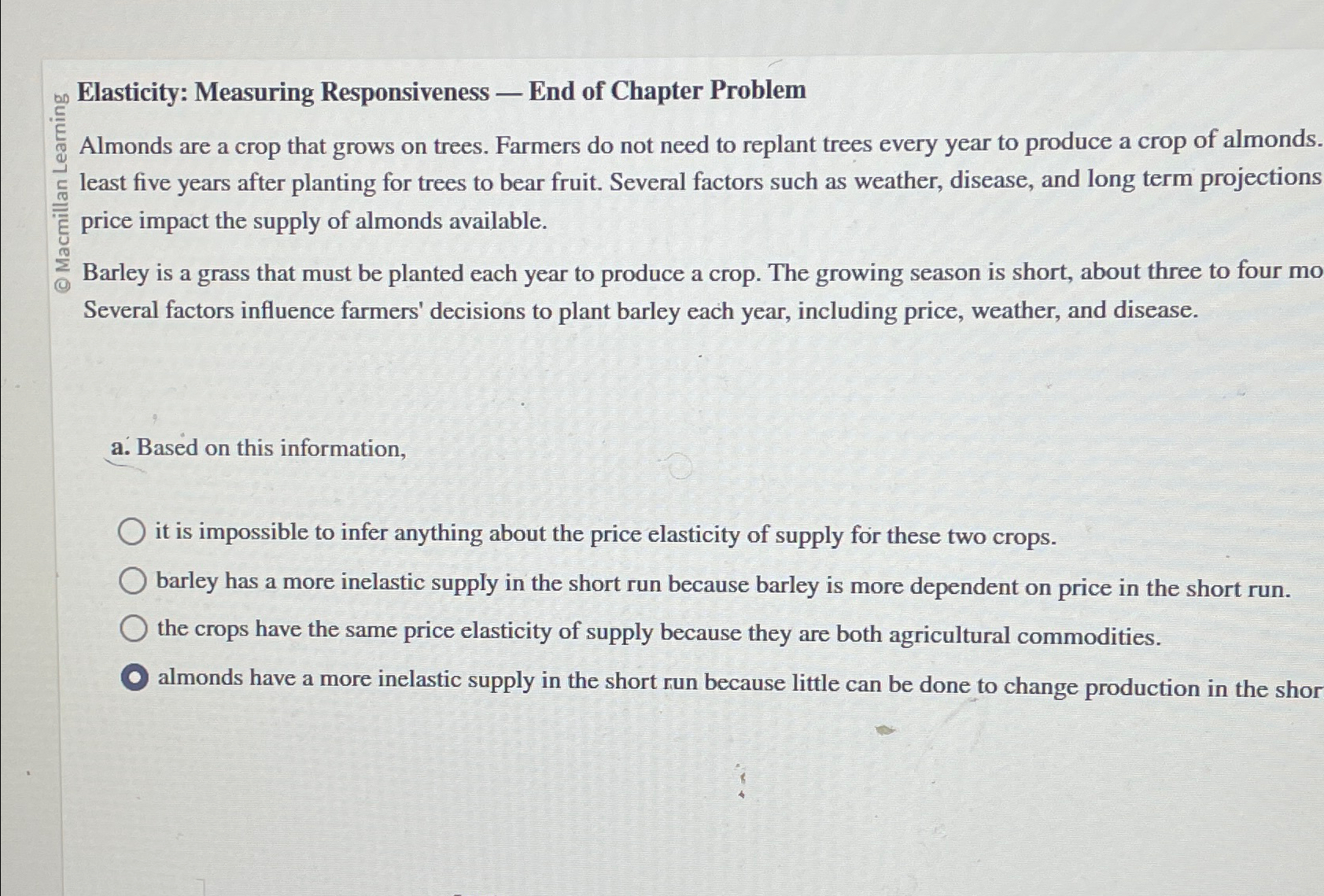 Solved Elasticity: Measuring Responsiveness — ﻿End of | Chegg.com