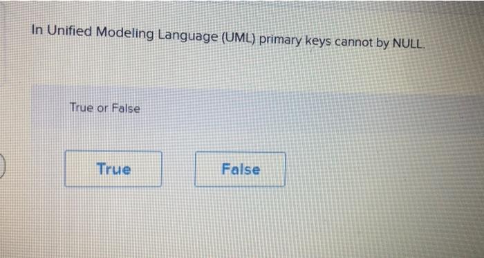 Solved In Unified Modeling Language Uml Primary Keys 0268