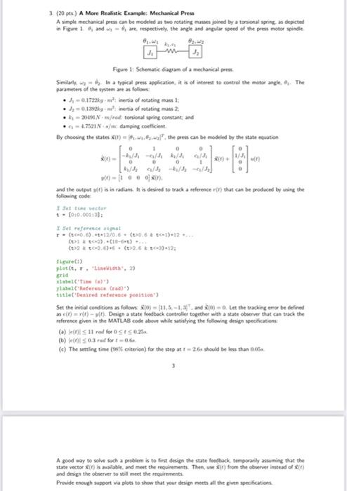 3. (20 pts) A More Realistic Example: Mechanical | Chegg.com