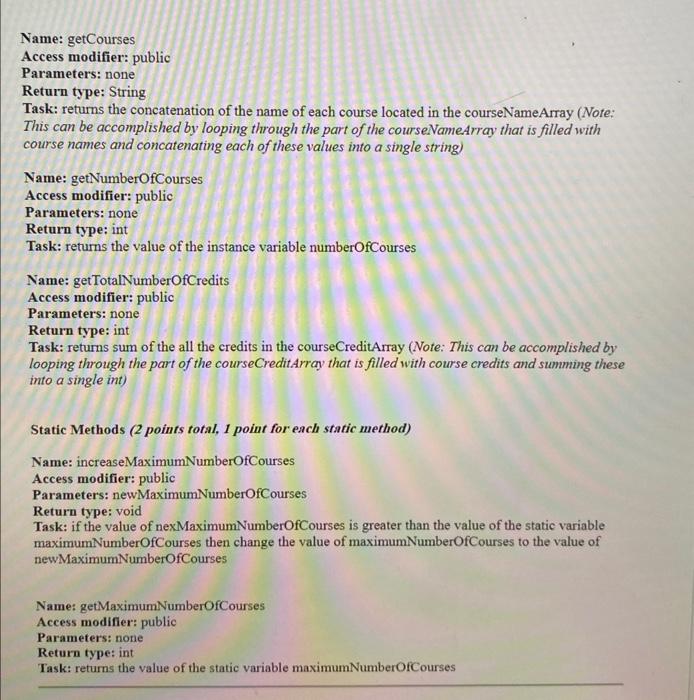 Solved Software Design Develop the following class: Class | Chegg.com