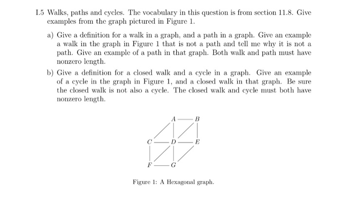 Solved L5 Walks, paths and cycles. The vocabulary in this | Chegg.com