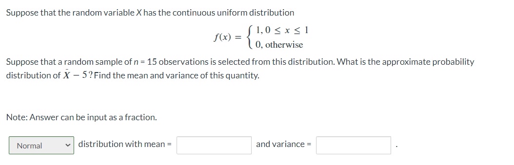 Solved Suppose that the random variable x ﻿has the | Chegg.com