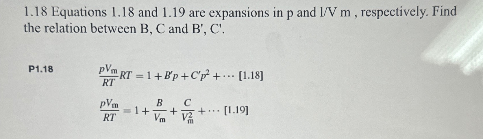 Solved 1.18 ﻿Equations 1.18 ﻿and 1.19 ﻿are expansions in p | Chegg.com